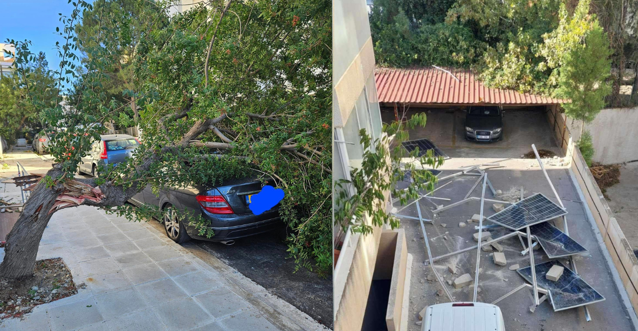 Εικόνες καταστροφής: Δέντρα έπεσαν πάνω σε αυτοκίνητα και φωτοβολταϊκα ...